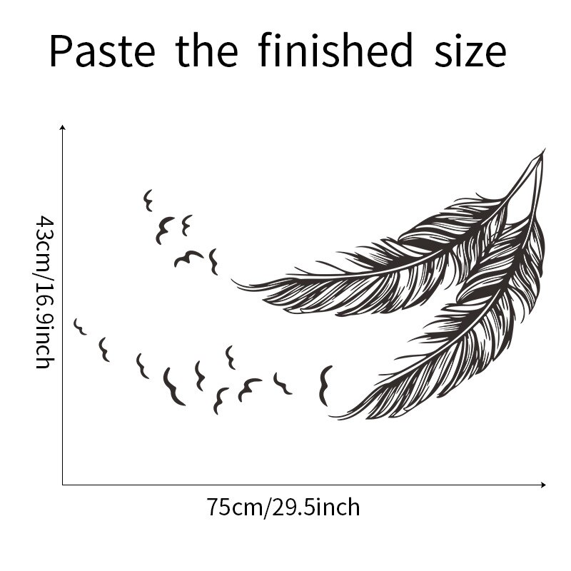 Simple Europe Cold Style Wall Sticker Birds Feathe... – Grandado