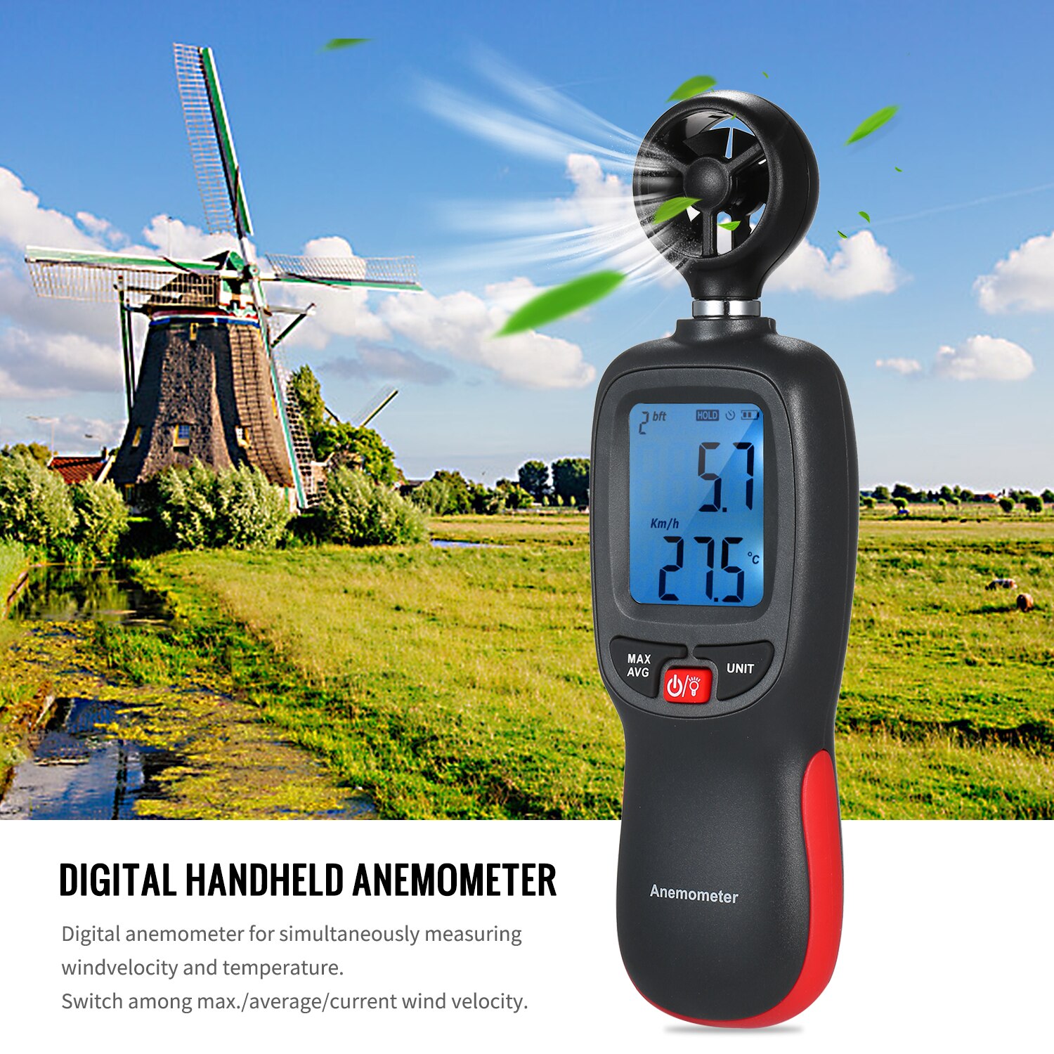 Digitale Anemometer Thermometer Handheld Pocket Wi... – Vicedeal