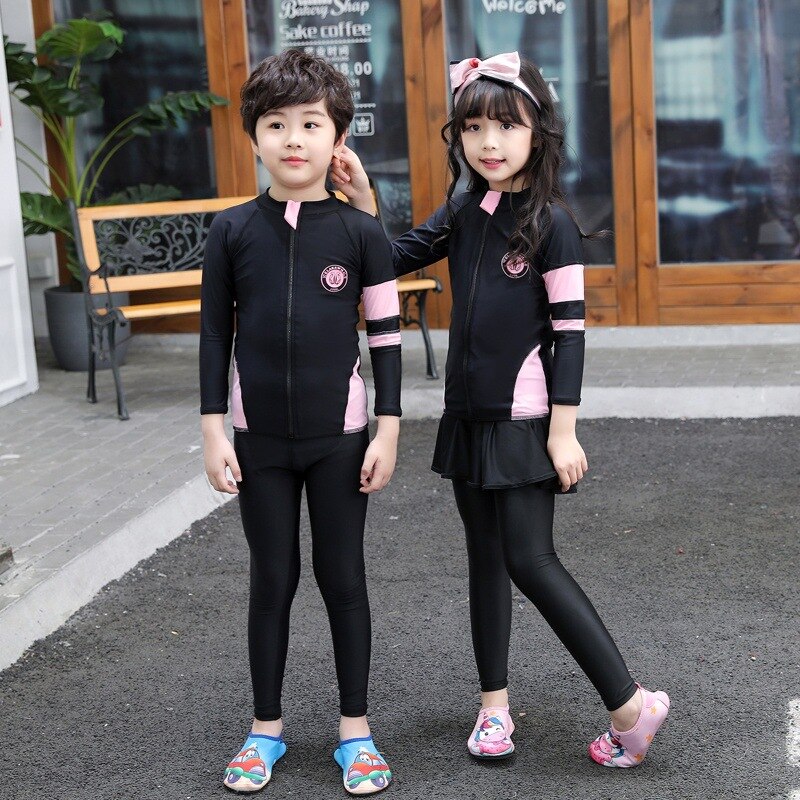 Long Sleeve Girls Swimwear 5 PCS Beach Kids Bathin... – Grandado