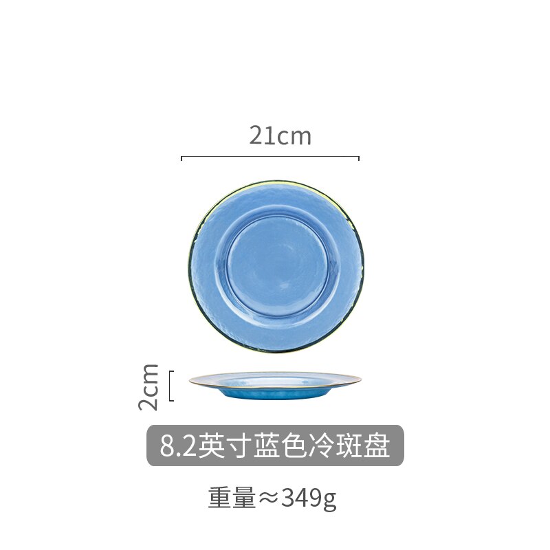 Style Glass Dishes and Plates Sets 5 Colors Dinner... – Grandado