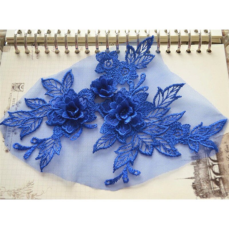 Multicolor Polyester 3D Flower Lace Applique Sewin... – Grandado