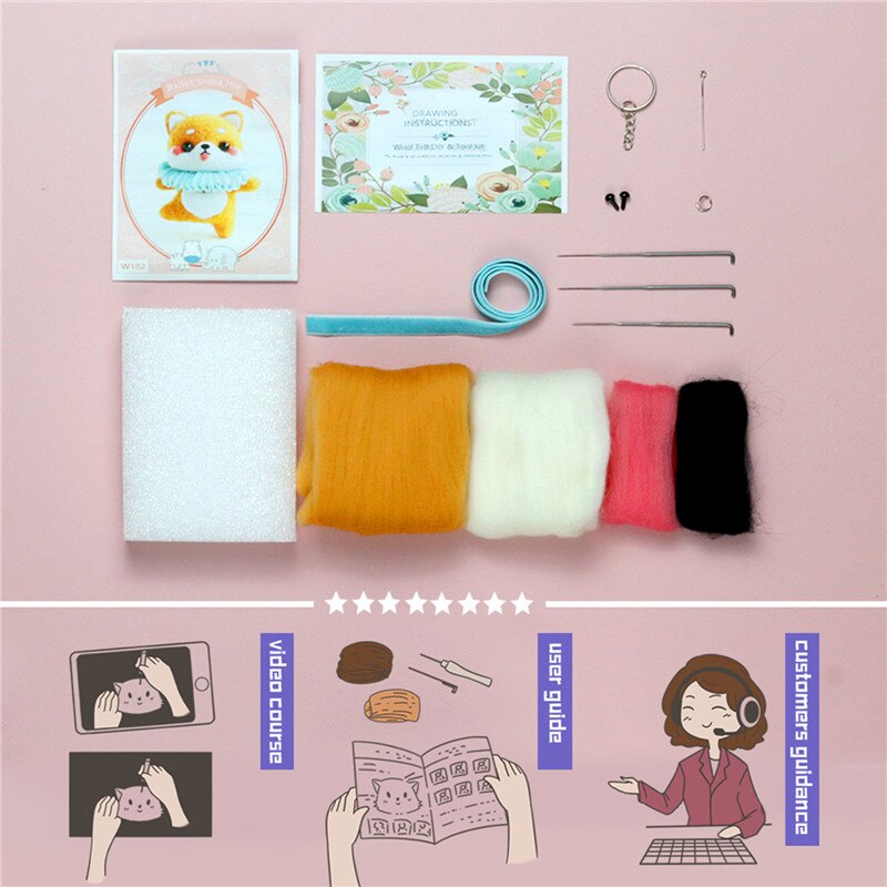 Cute Ballet Bear Pig Animal DIY Wool Felt Kit Need... – Vicedeal