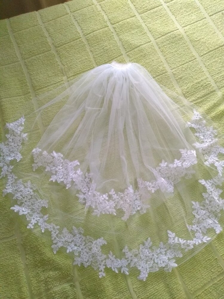 velo da sposa Beautiful 2 Layer White/Ivory Elbow ... – Grandado