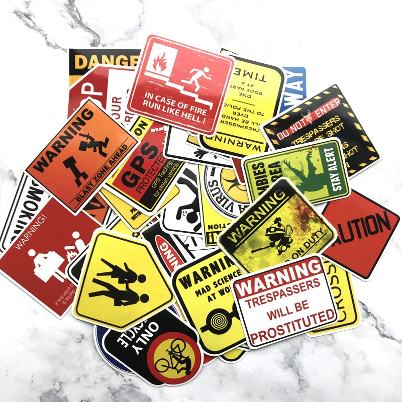 waterproof 50Pcs/lot Traffic warning signs For Sno... – Grandado
