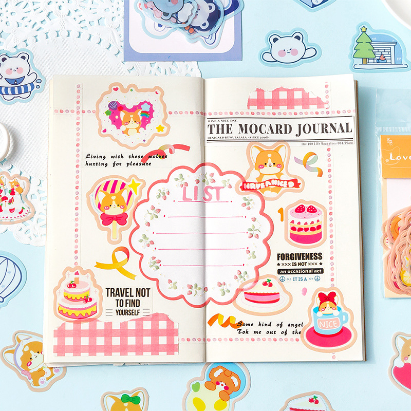 40 Pcs Kawaii Washi Stickers Set Animal Bunny Kat ... – Vicedeal