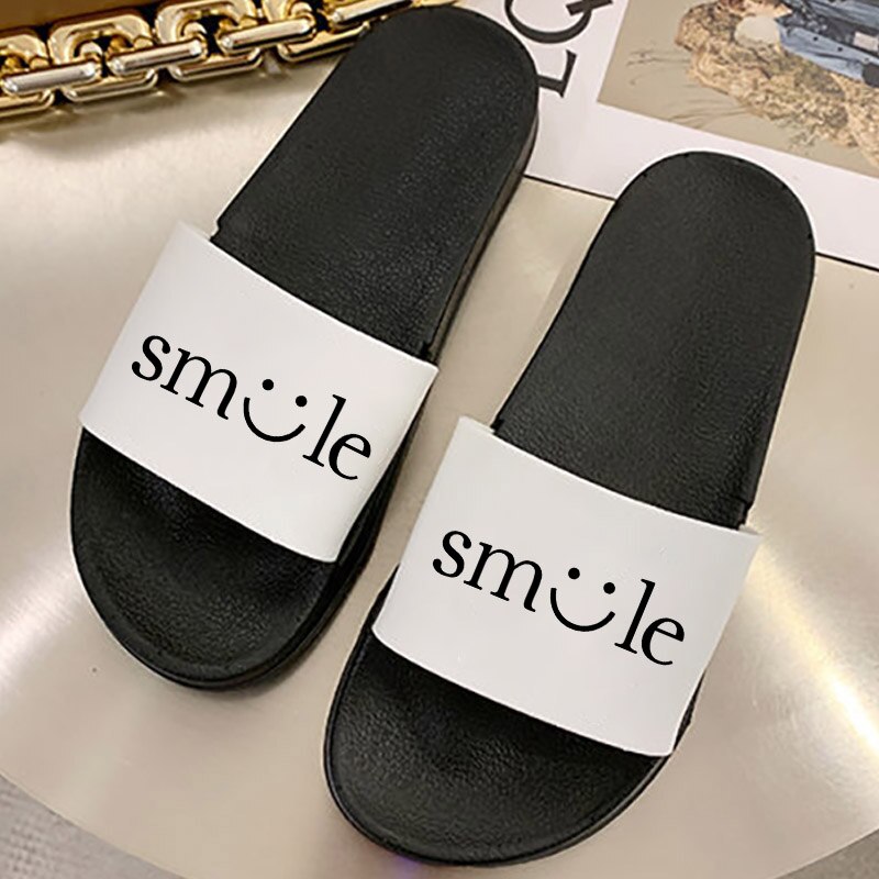 Vrouwen Slippers Glimlach Brief Zomer Strand Mode ... – Grandado