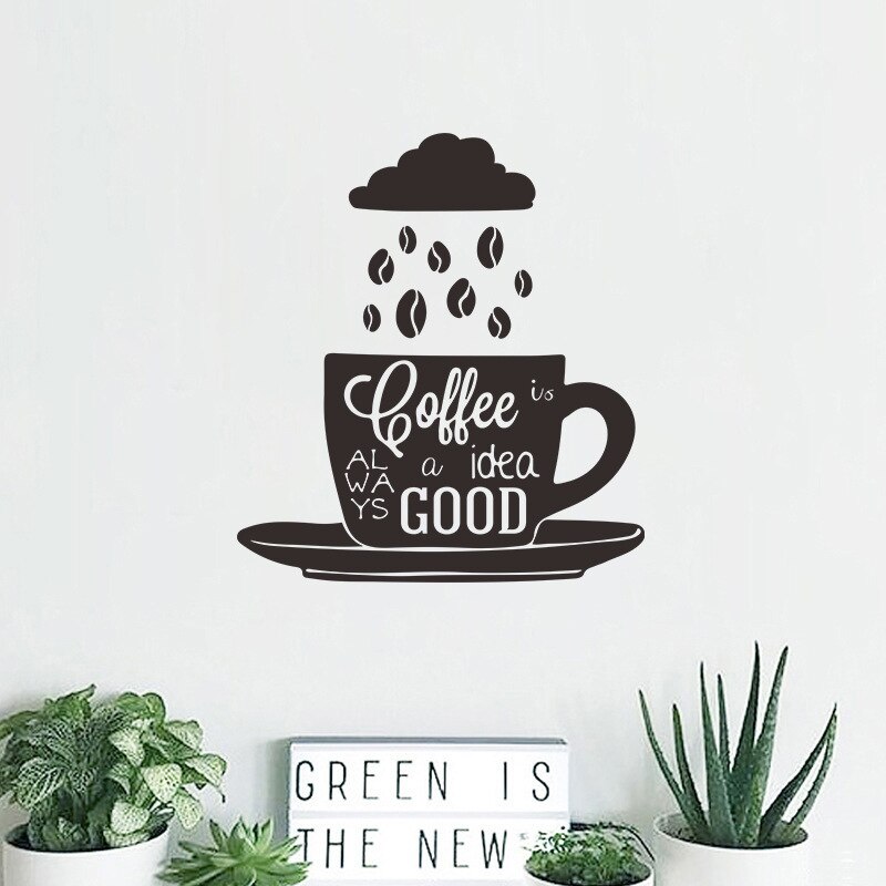 Coffee Cup Wall Stickers Art Coffe Bar Decor Home ... – Grandado