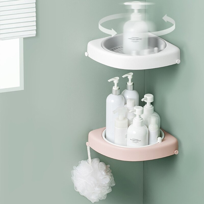 Wall-Mount Bathroom Rotating Shelf Corner Shower R... – Grandado