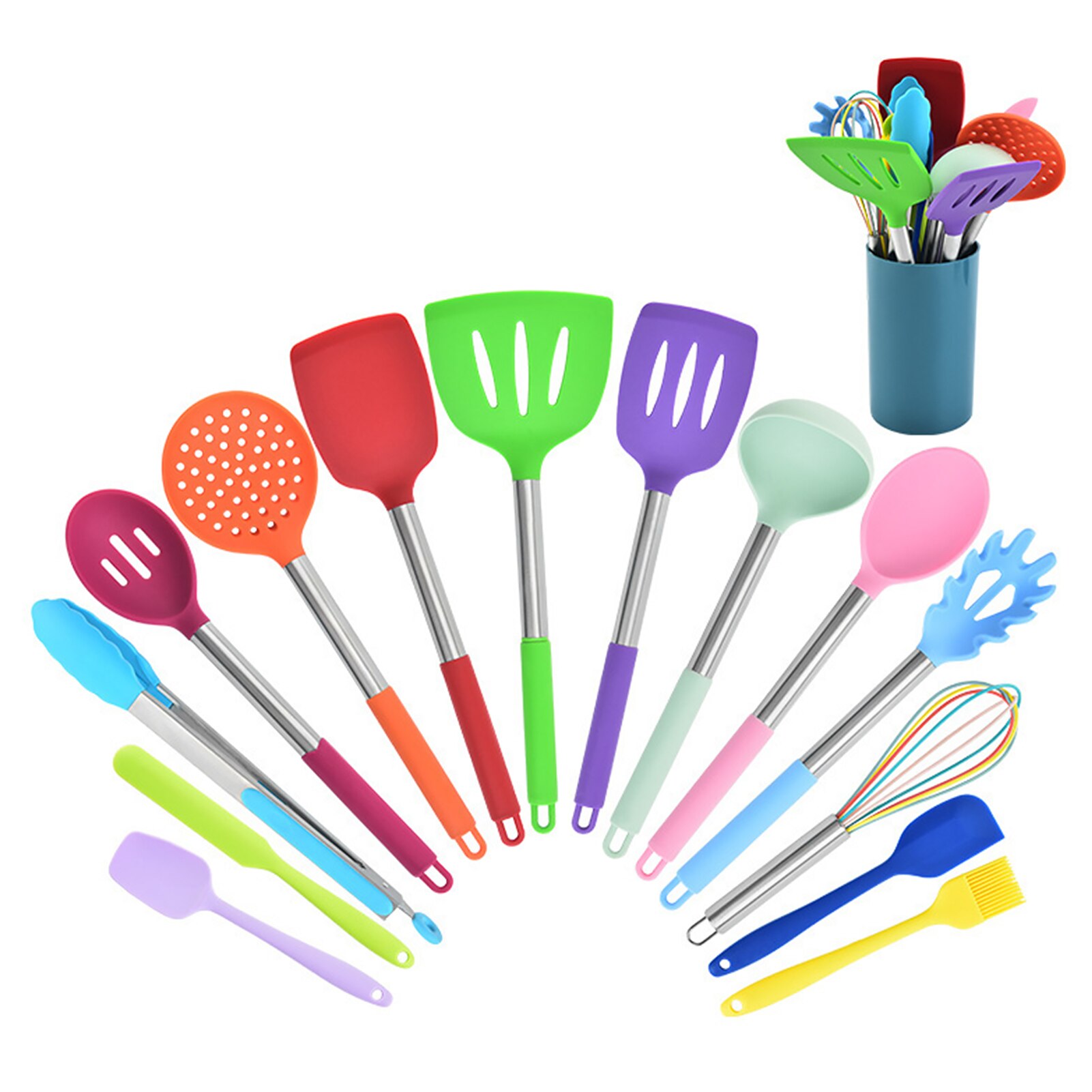 15pcs Soup Spoon Cooking Utensil Set Non Stick Hom... – Grandado