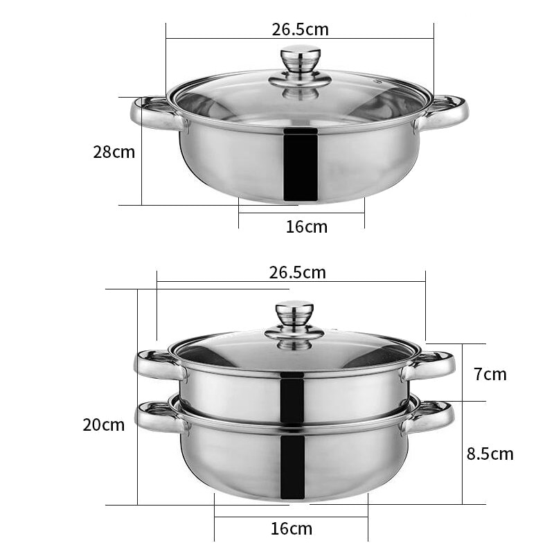 Stainless Steel 2 layer Thick Steamer pot Soup Ste... – Grandado