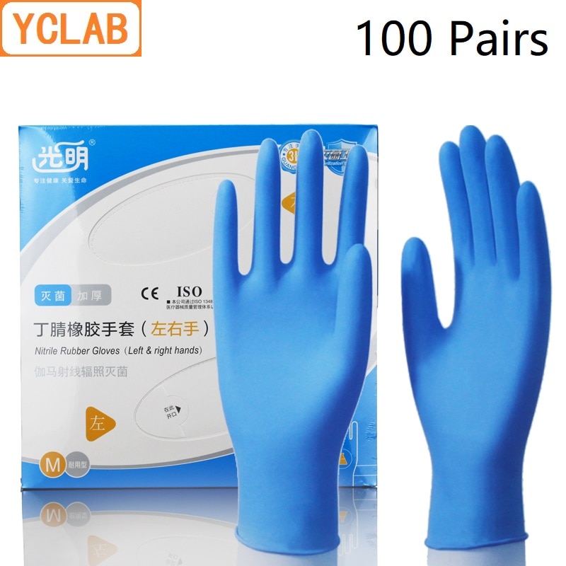 YCLAB 100 Pairs Nitrile Rubber Gloves Thickened Le... – Grandado