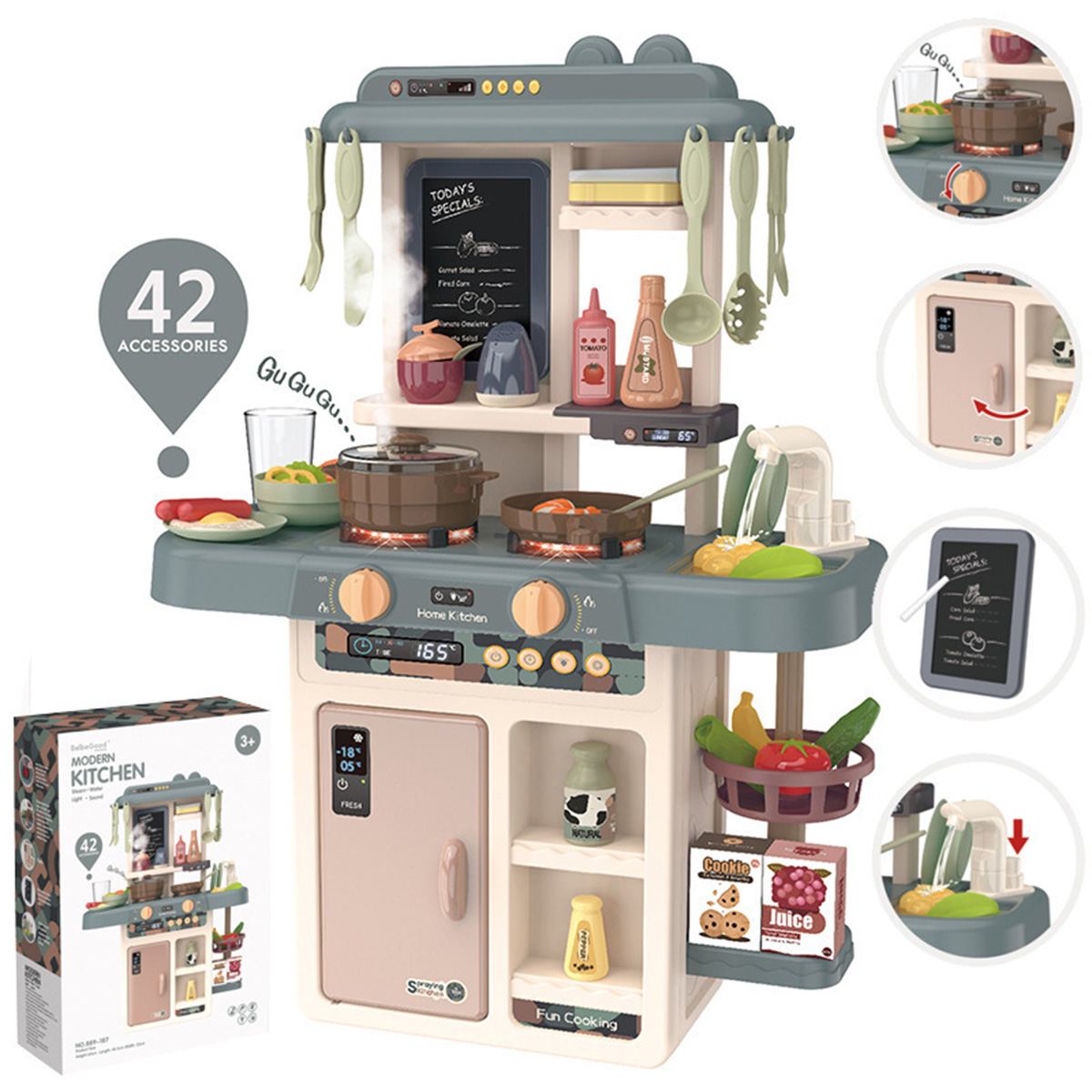 42Pcs Kid Kitchen Toy Simulation Kitchen Toy Spray... – Grandado