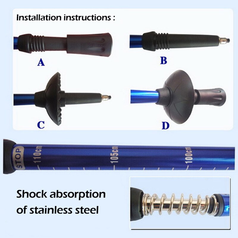 Anti Shock Walking Stick Telescopic Trekking Hikin... – Grandado