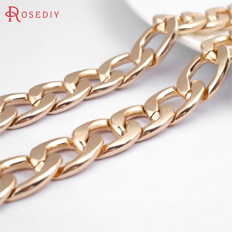 (29871)1 Meter Champagne gold Color Plated Flat Ex... – Grandado