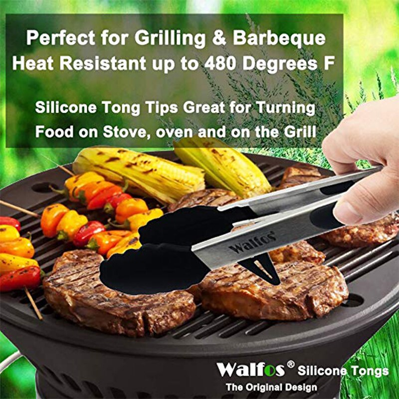 WALFOS BPA Free Food Tongs with Silicone Tip and S... – Grandado