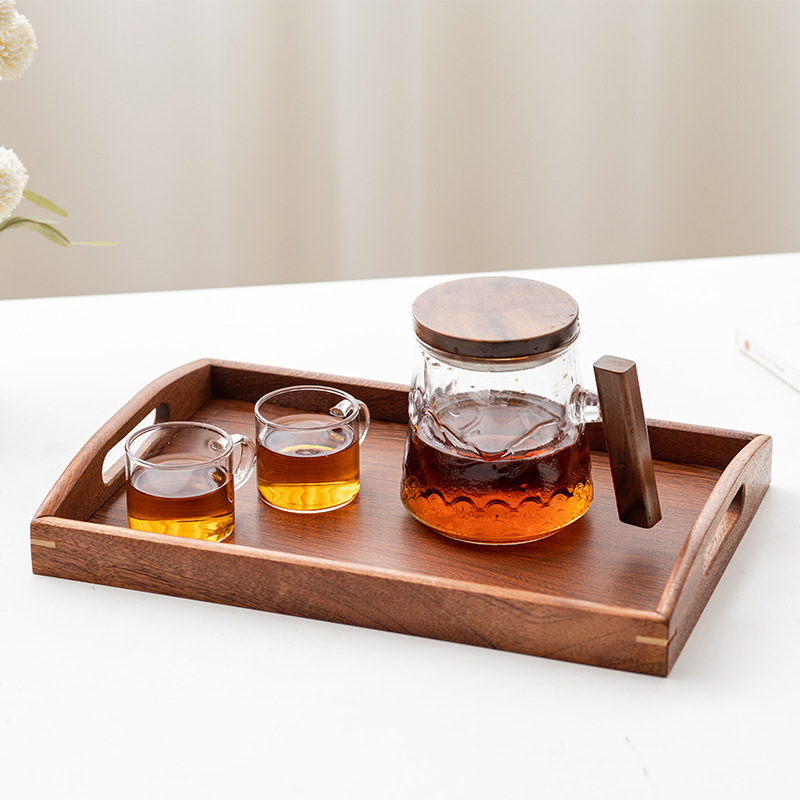 Rectangular Wooden Trays Bamboo Ebony Tea Tray Fru... – Grandado