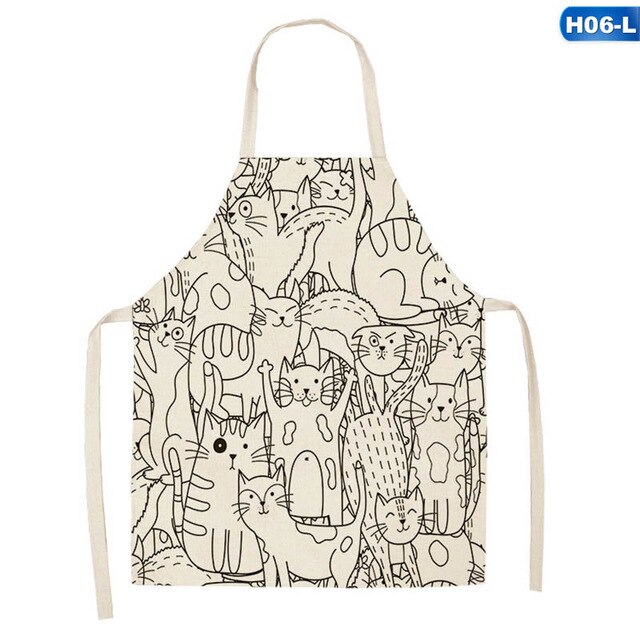 Parent-child Kitchen Apron Funny Cartoon Cat Print... – Grandado