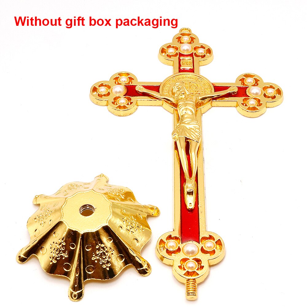 Metal jesus cristo cross Church inlaid pearl Gold ... – Grandado