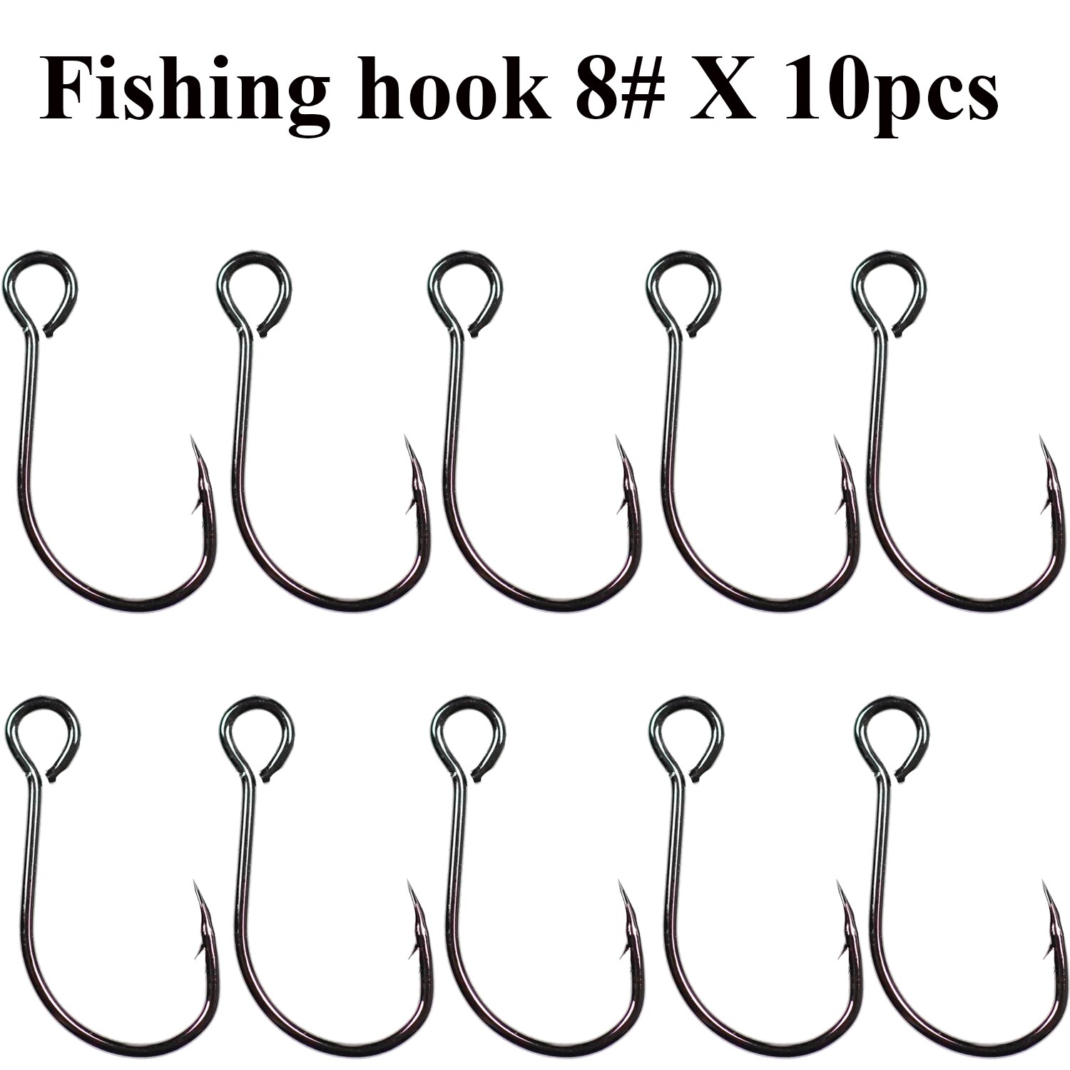 10pcs Fishing Hooks Set High Carbon Steel Inline S... – Grandado