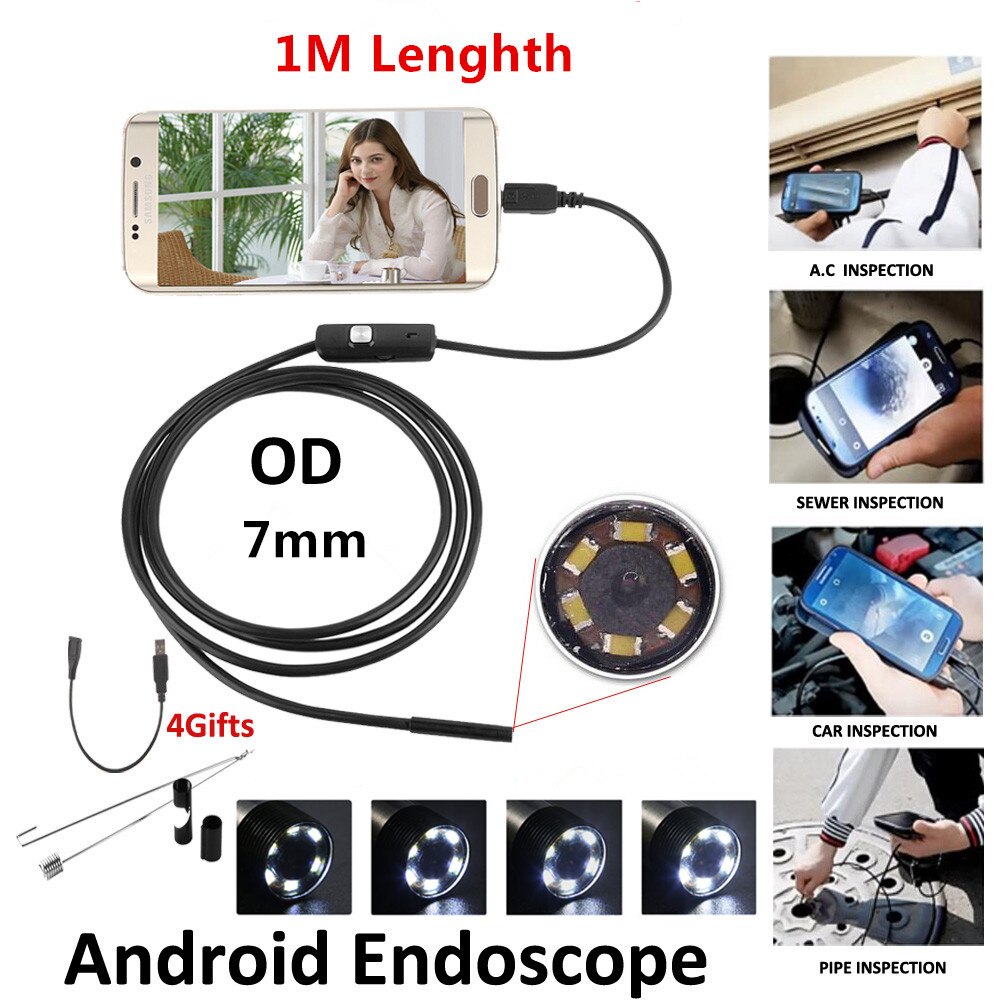 1M 7mm Lens USB Endoscope Camera Waterproof Flexib... – Grandado