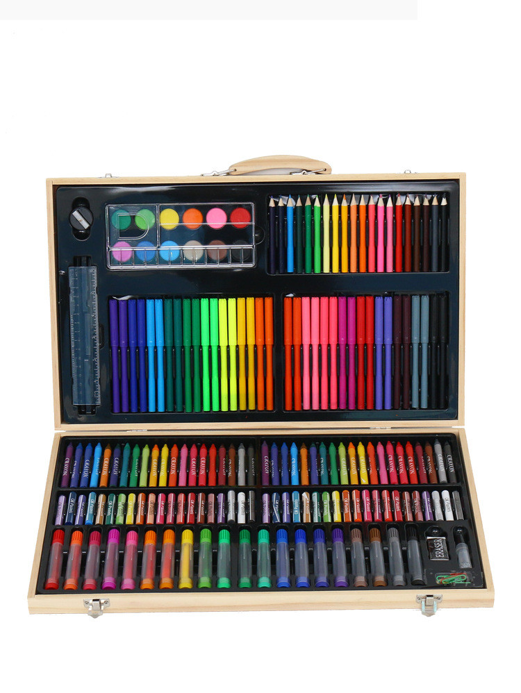 180 wooden box painting set children student color... – Grandado