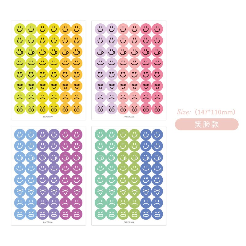 Ins Korea colorful round smiling face love sticker... – Grandado