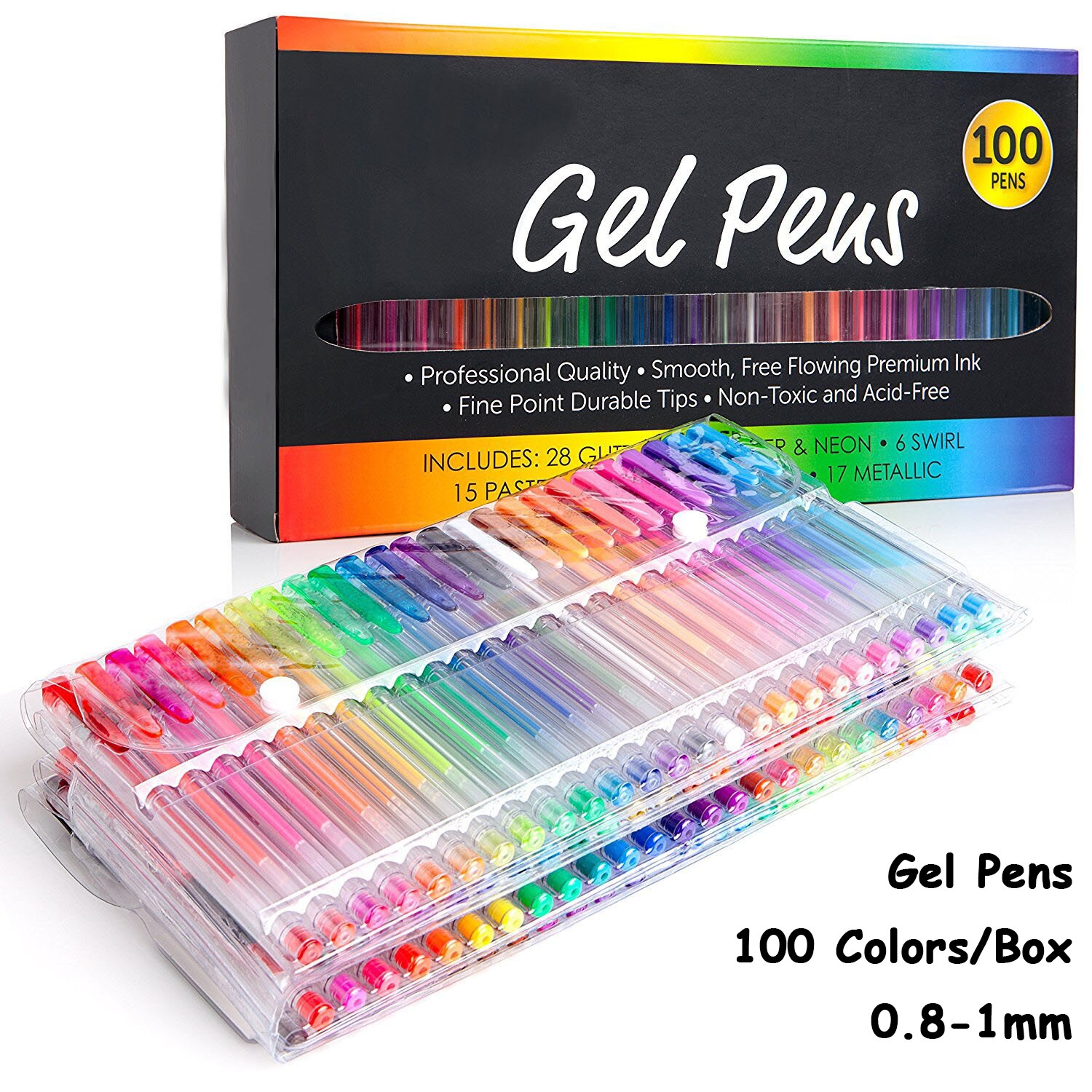 Kreative 100 Farben Bunte Gel Stifte Pinsel Set St... – Grandado