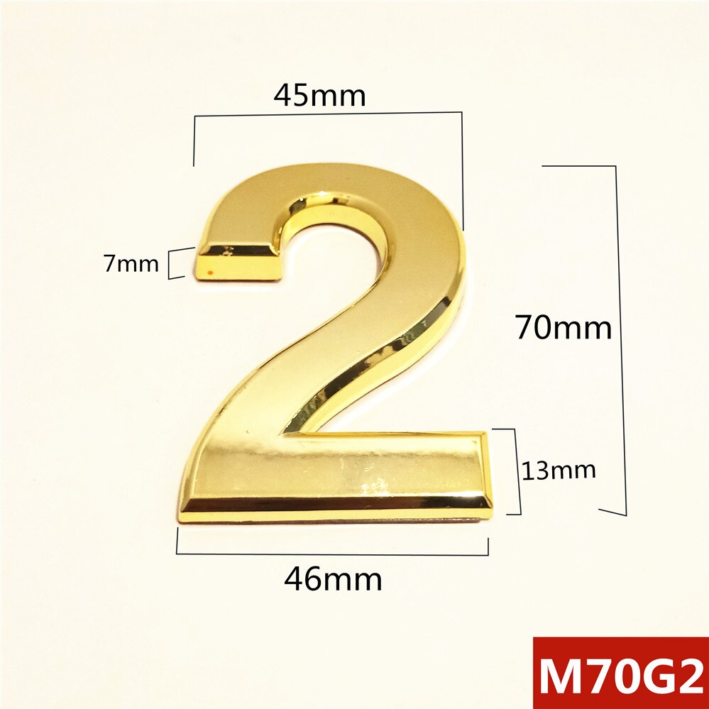 70mm Wonzeal Golden color ABS Plastic House number... – Grandado