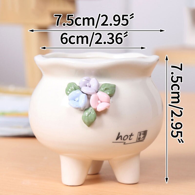 European Style Ceramic Flower Pot Simple Hand Pinc... – Grandado