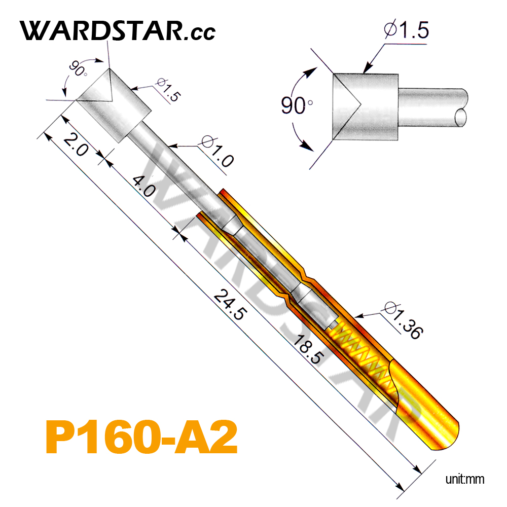100 stücke P160-A2 Dia 1,5mm Frühling Test Sonden ... – Grandado