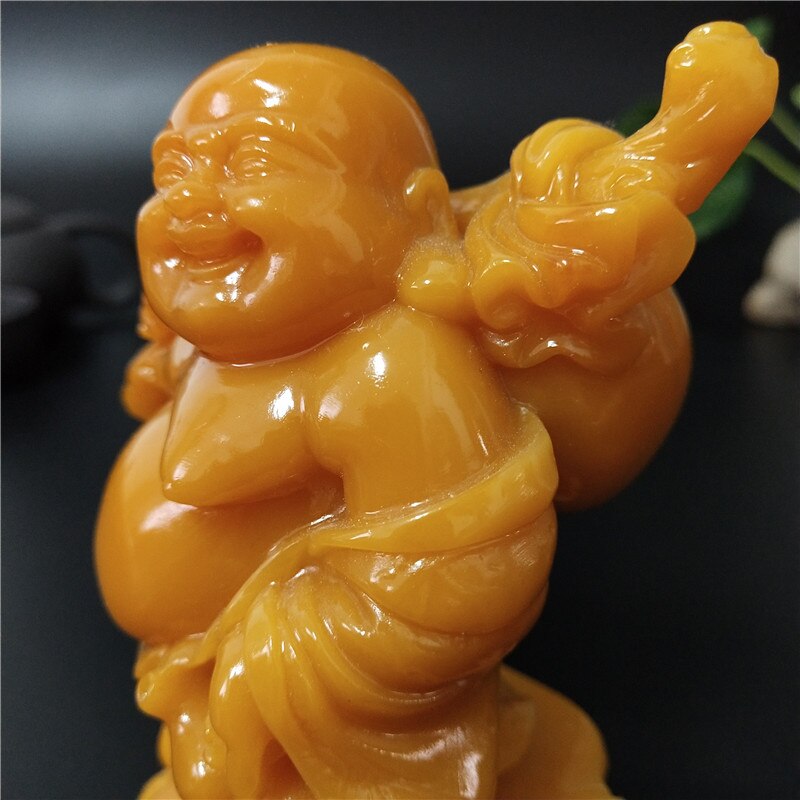 Laughing Buddha Statue Man-made Jade Stone Maitrey... – Vicedeal