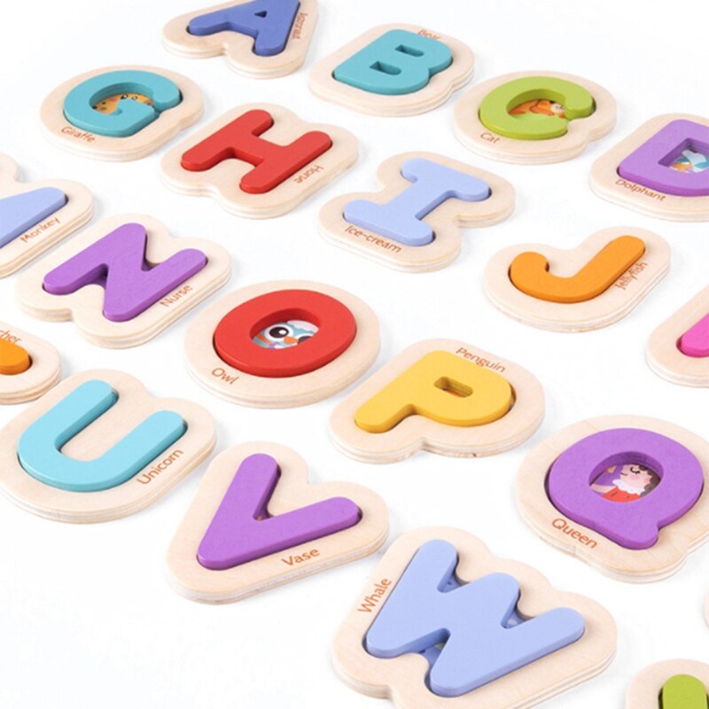 Wooden A-Z Letters With Magnetic Letters For Toddl... – Grandado