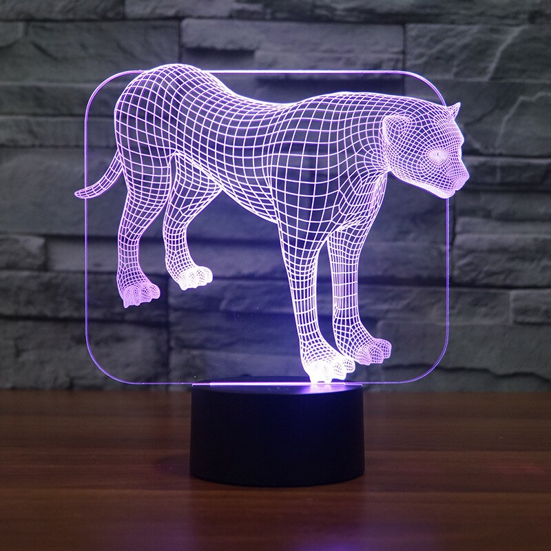 Novelty 3d Table Lamp Leopard Acrylic led Desk Lam... – Grandado