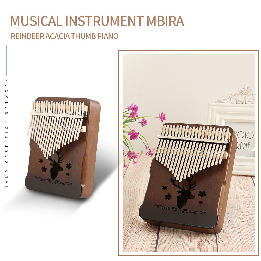 21 Keys Reindeer Kalimba Acacia Musical Instrument... – Grandado