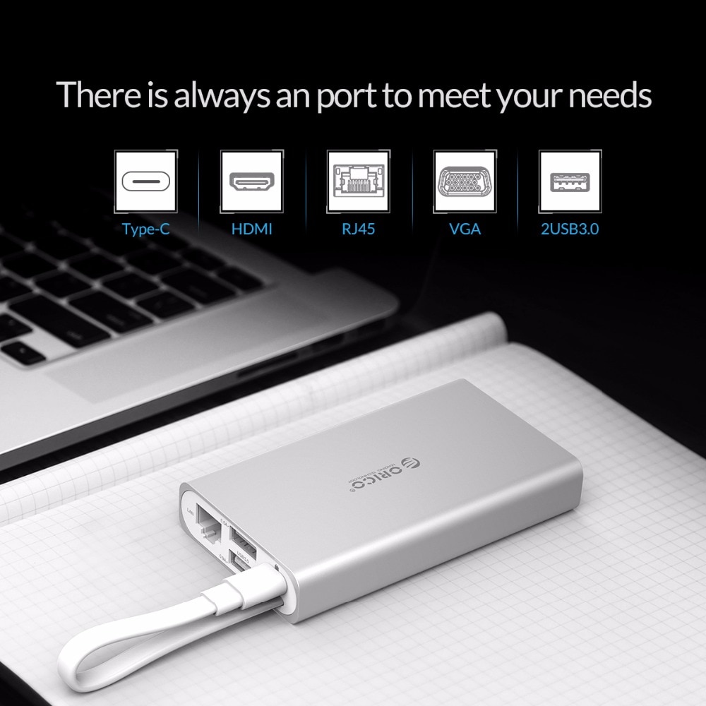 ORICO 6-in-1 USB-C Type-C Desktop Laptop Docking S... – Grandado