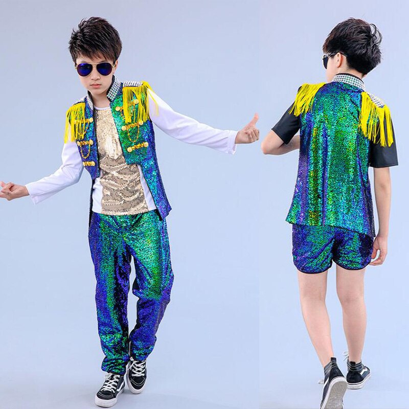 Kids Drum Sequined Hip Hop dance Clothing Jazz Dan... – Vicedeal