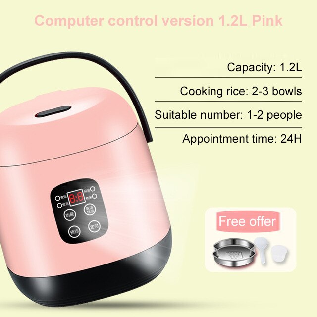 Mini Rice Cooker Electric Heating Lunch Box 1-2 Pe... – Grandado