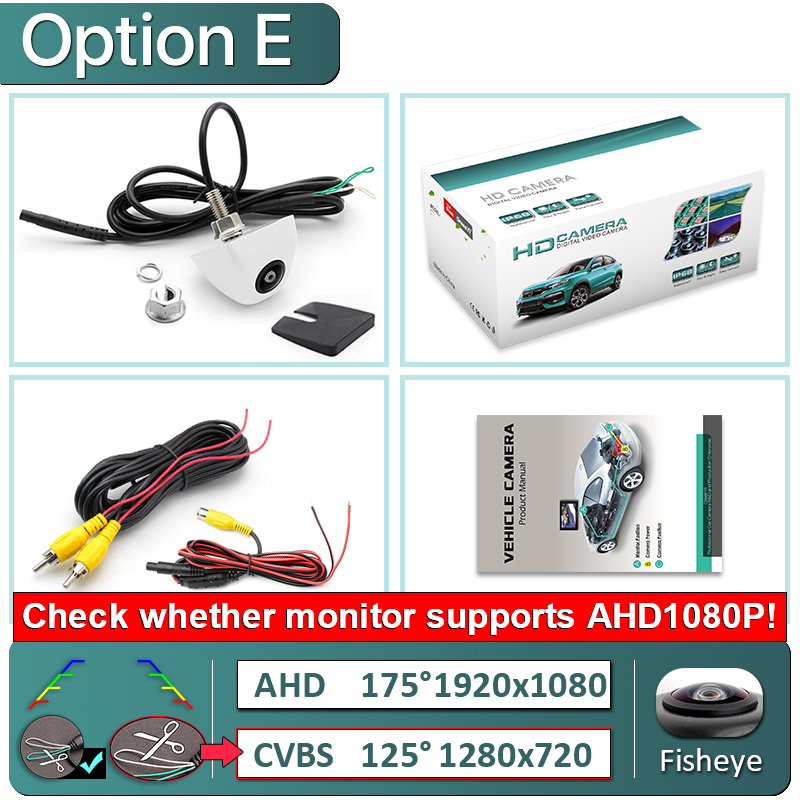 GreenYi 1080P AHD 170° White Vehicle Rear View Cam... – Grandado