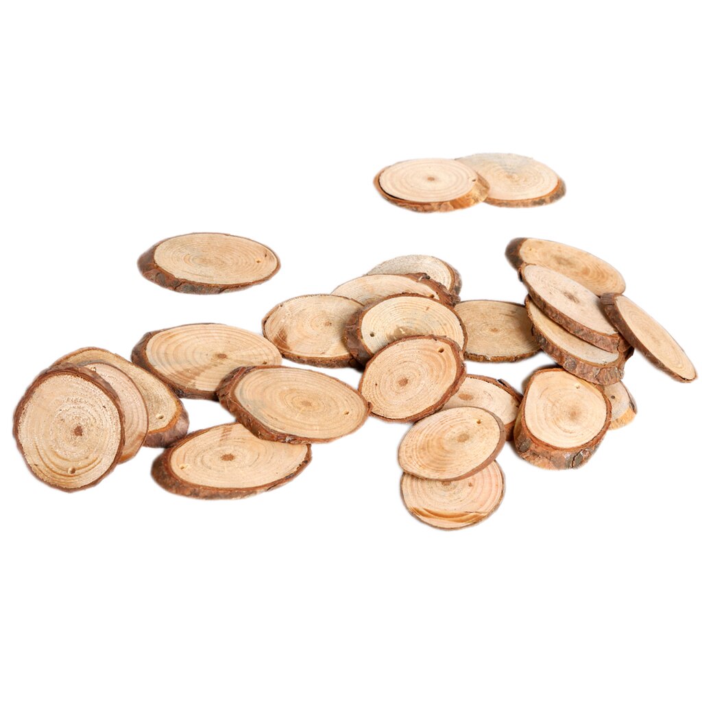 25 Pack Wooden Round Rustic Wood Slices for Weddin... – Grandado