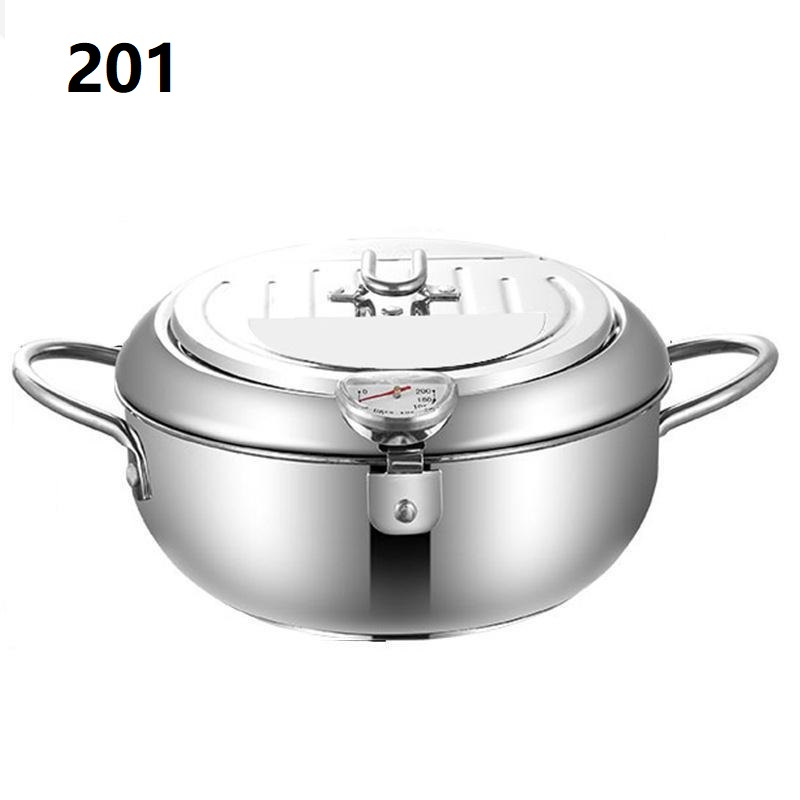 Japanese Deep Fryer with Thermometer and Lid 304 S... – Grandado