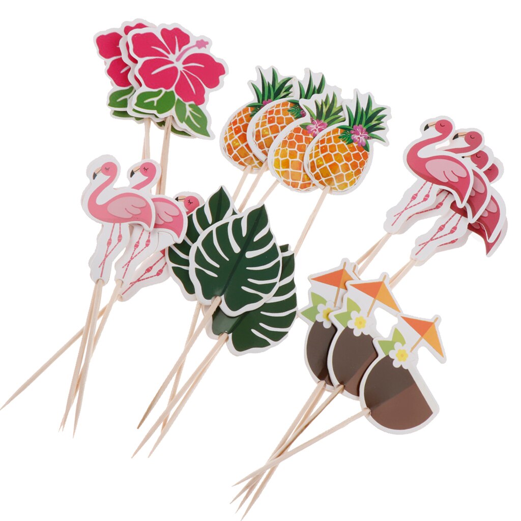 24Pieces Hawaiian Cupcake Toppers Wedding Decorati... – Vicedeal