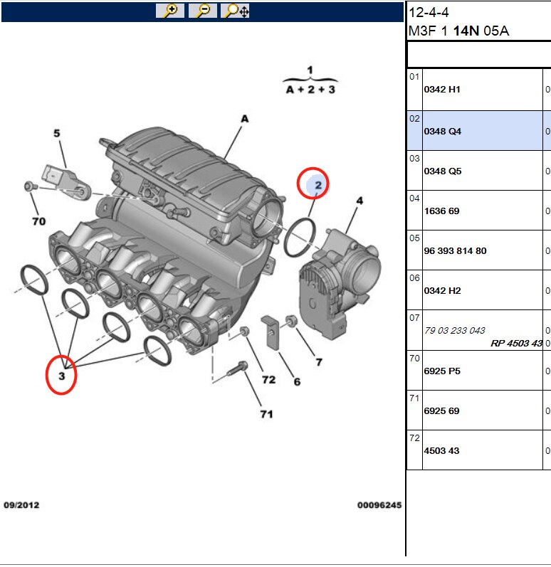 Original brand intake manifold sealing ring suitable for Peugeot 2007 ...
