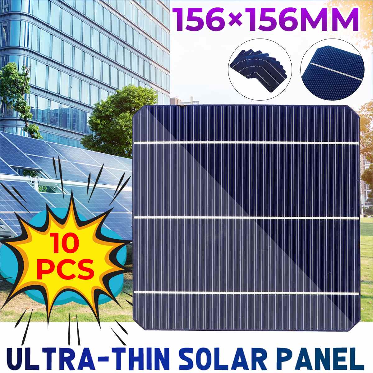 10 stk 10w 156 * 156mm fotovoltaiske mono solcelle... – Grandado