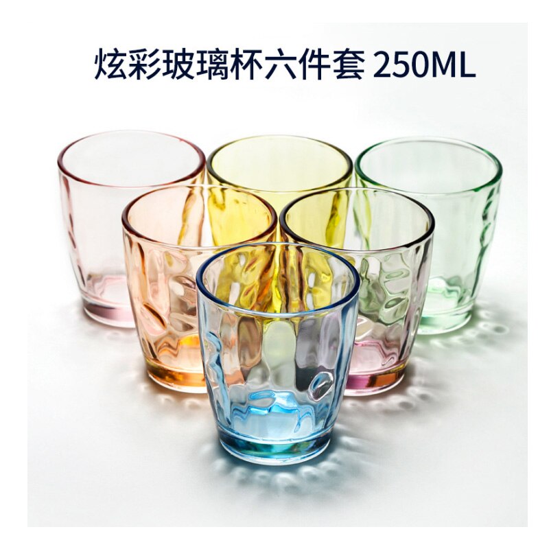 6 Teile/satz 250ML verdickung Farbige glas wasser ... – Grandado