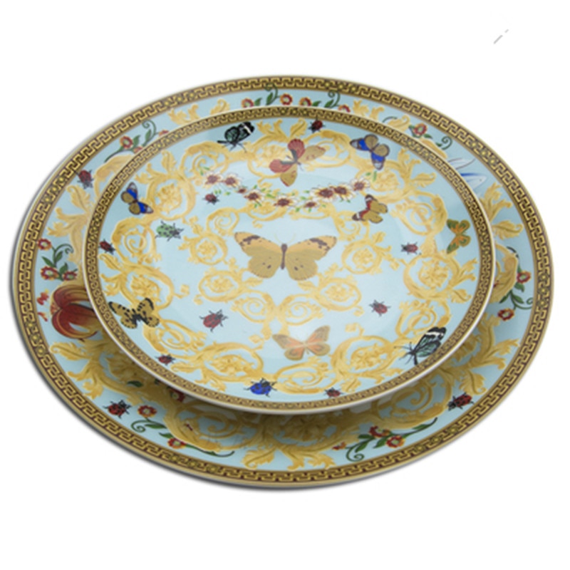 European Butterfly Bone China Western Dish Plate B... – Vicedeal