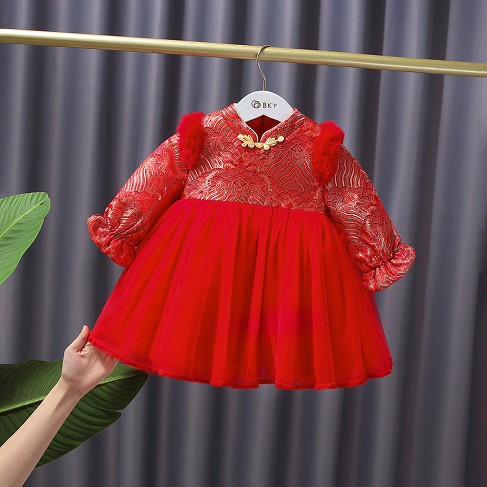 Warm Winter Girls Princess Dress Children Kids Bab... – Grandado