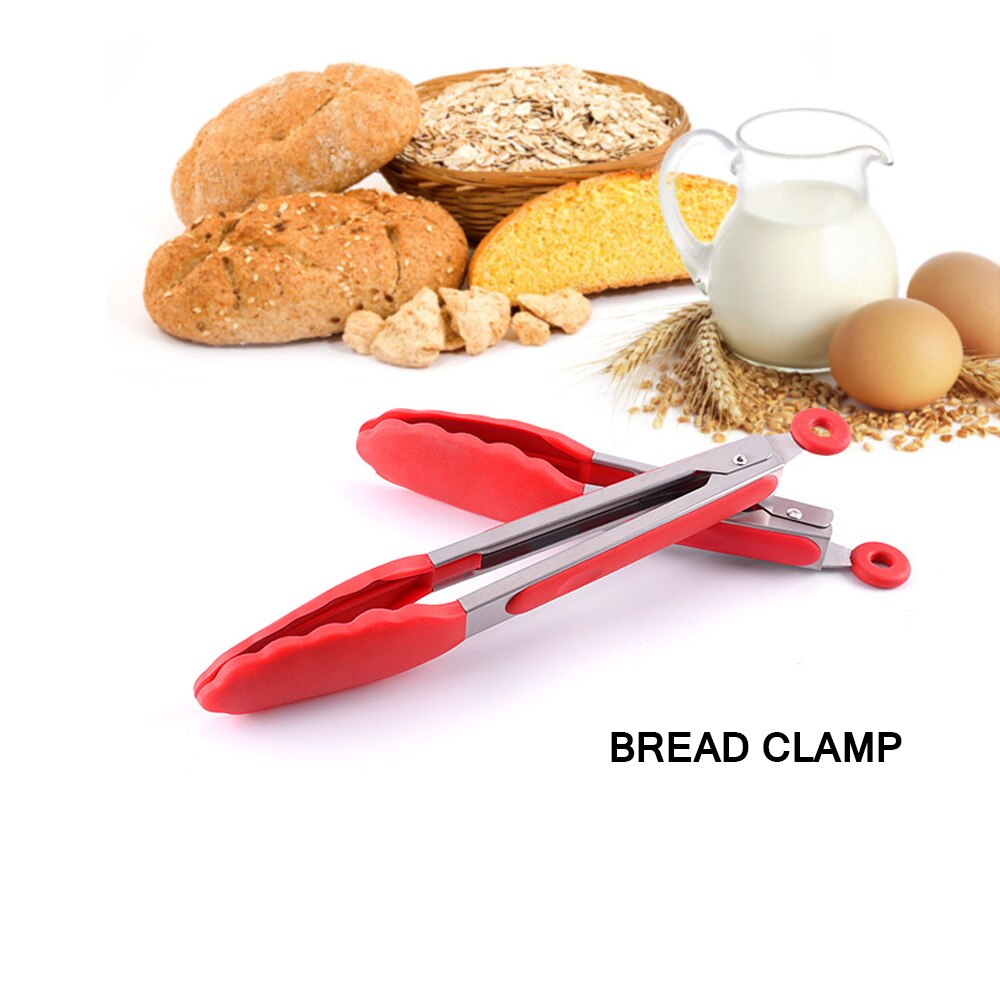Silicone Stainless Pliers Food Tongs Salad Bread C... – Vicedeal