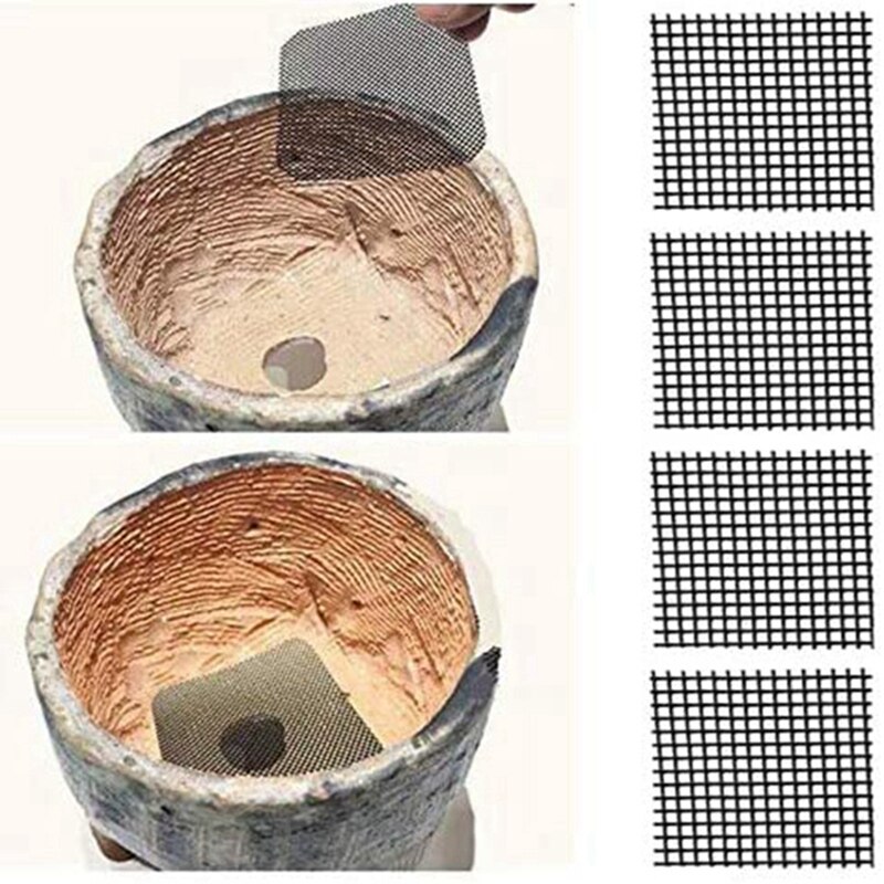 50 Pcs 5 x 5cm Flower Pot Hole Mesh Pad Bonsai Pot... – Grandado