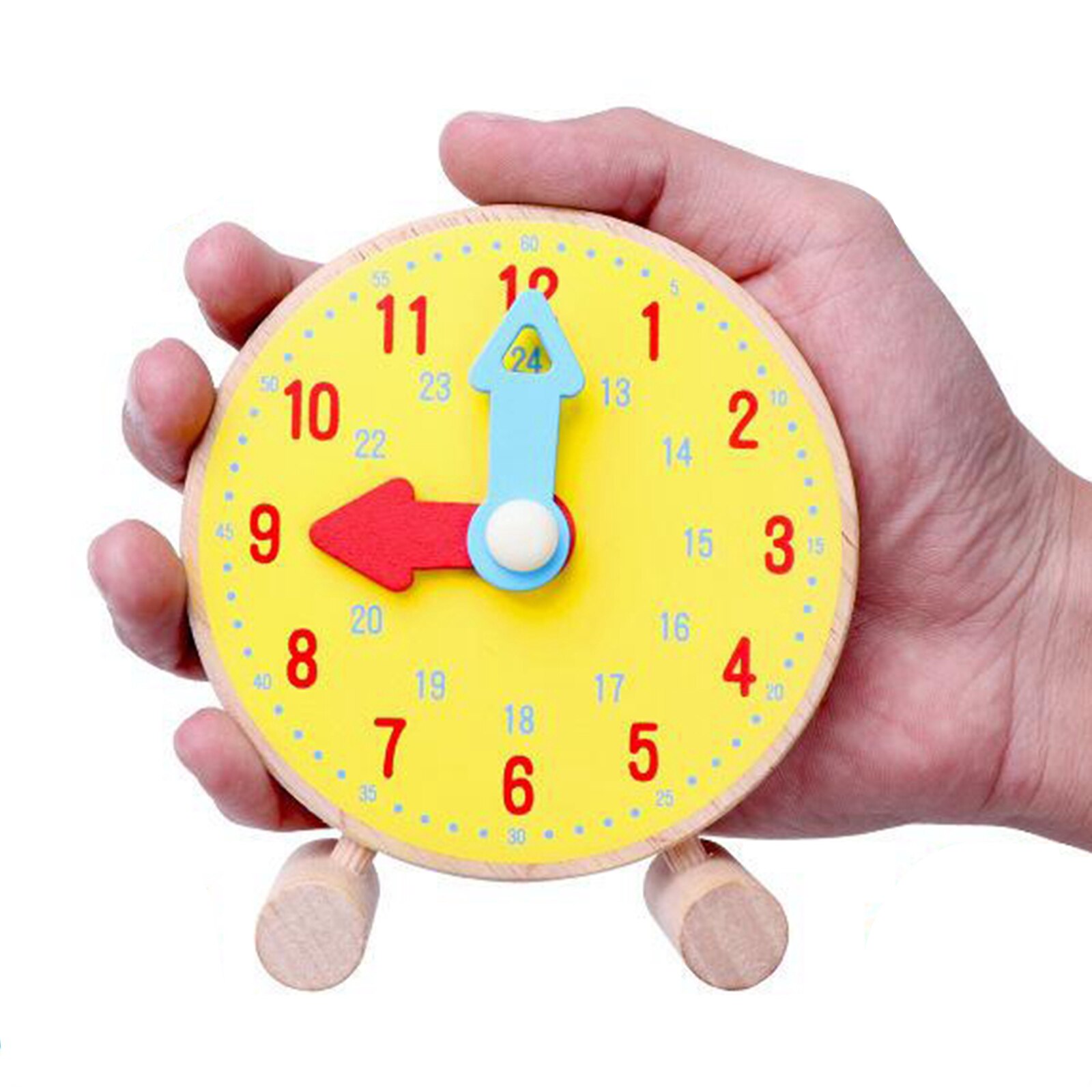 Wooden Teaching Clock Learn To Tell the Time Clock... – Grandado