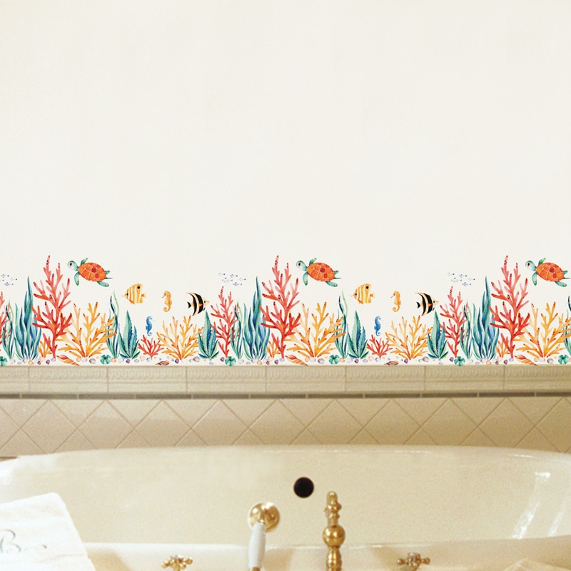 Baseboard marine planter fisk væg klistermærker ti... – Grandado